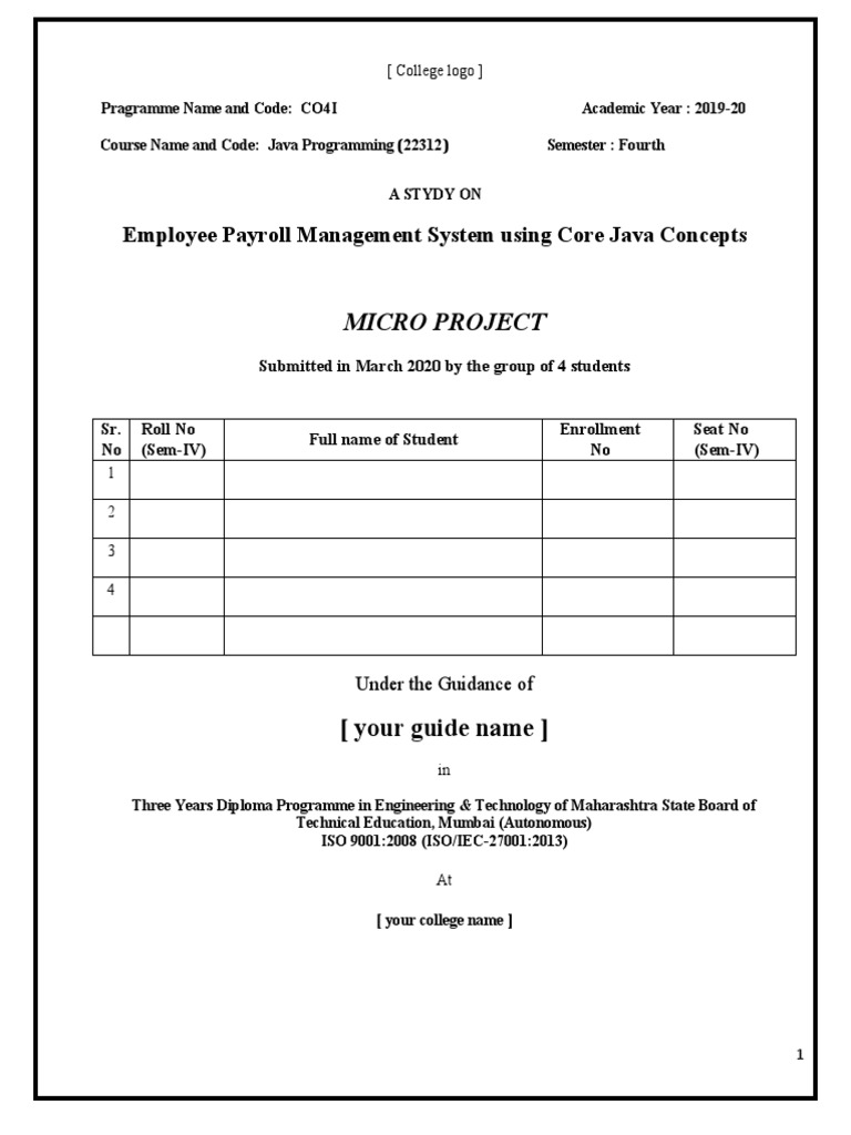 Employee Payroll Management System Using Core Java Concepts | PDF | Class (Computer Programming ...