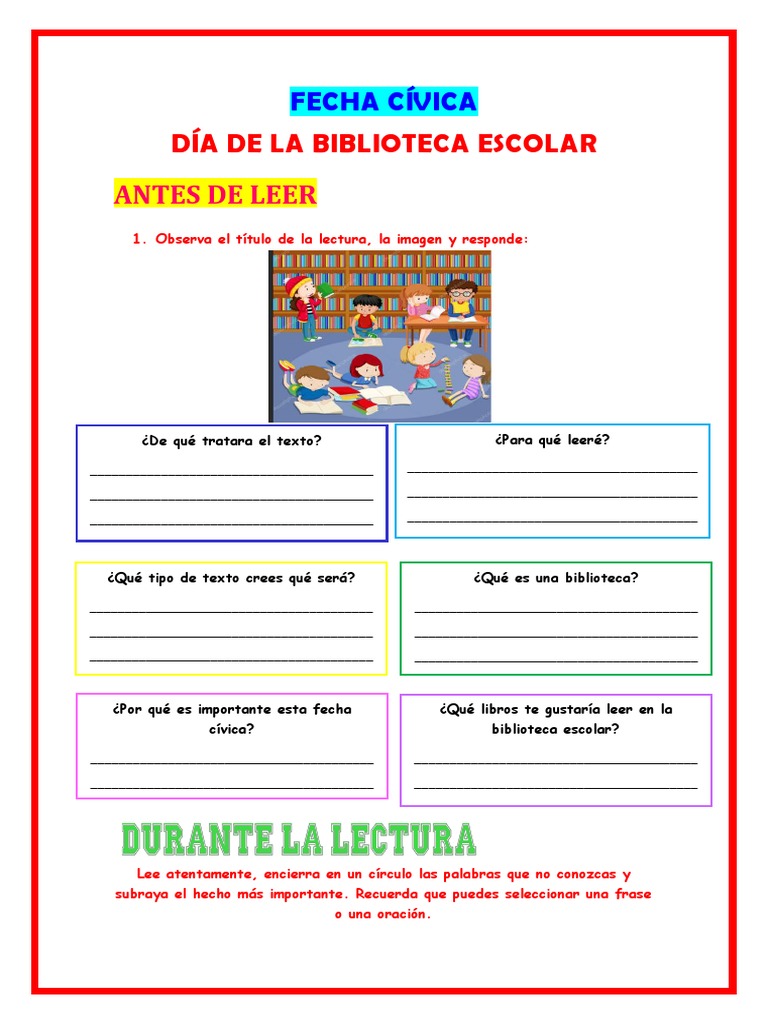 Leemos Juntos Dia de La Biblioteca Escolar | PDF