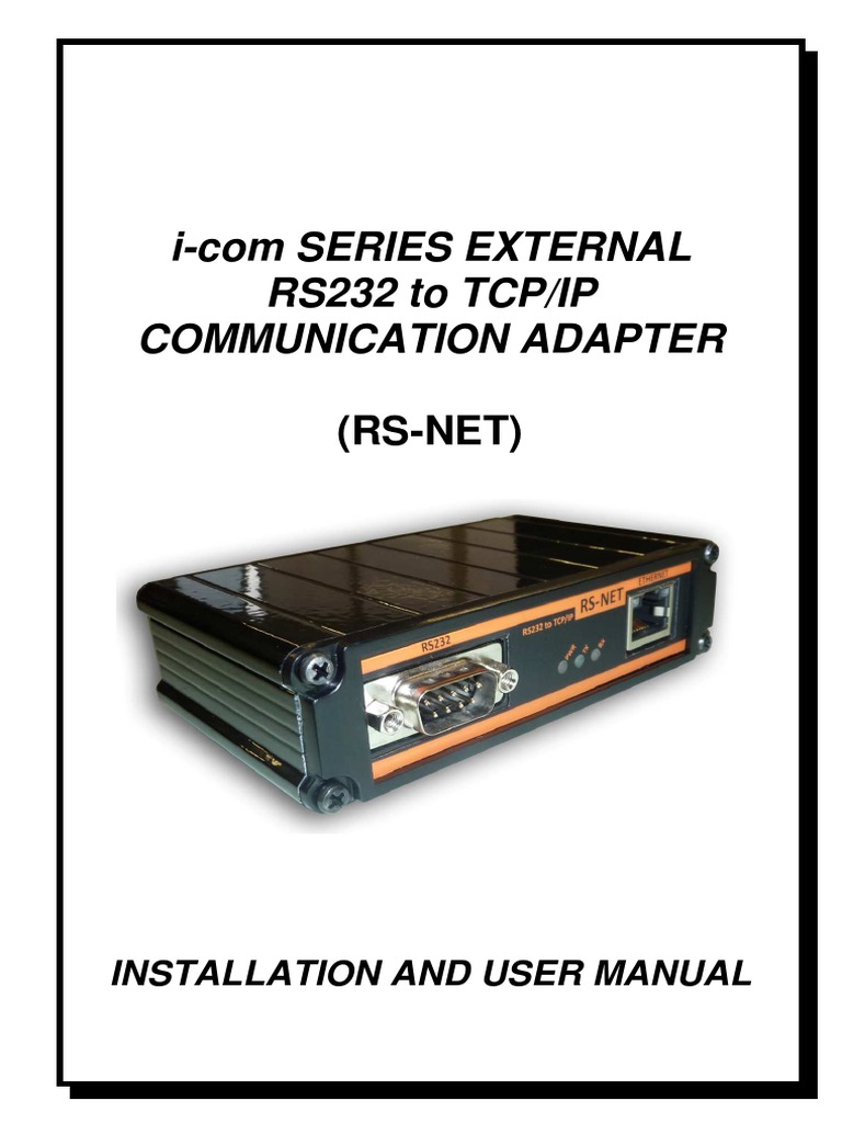 Rs232 Net User Manual Pdf Port Computer Networking Ip Address
