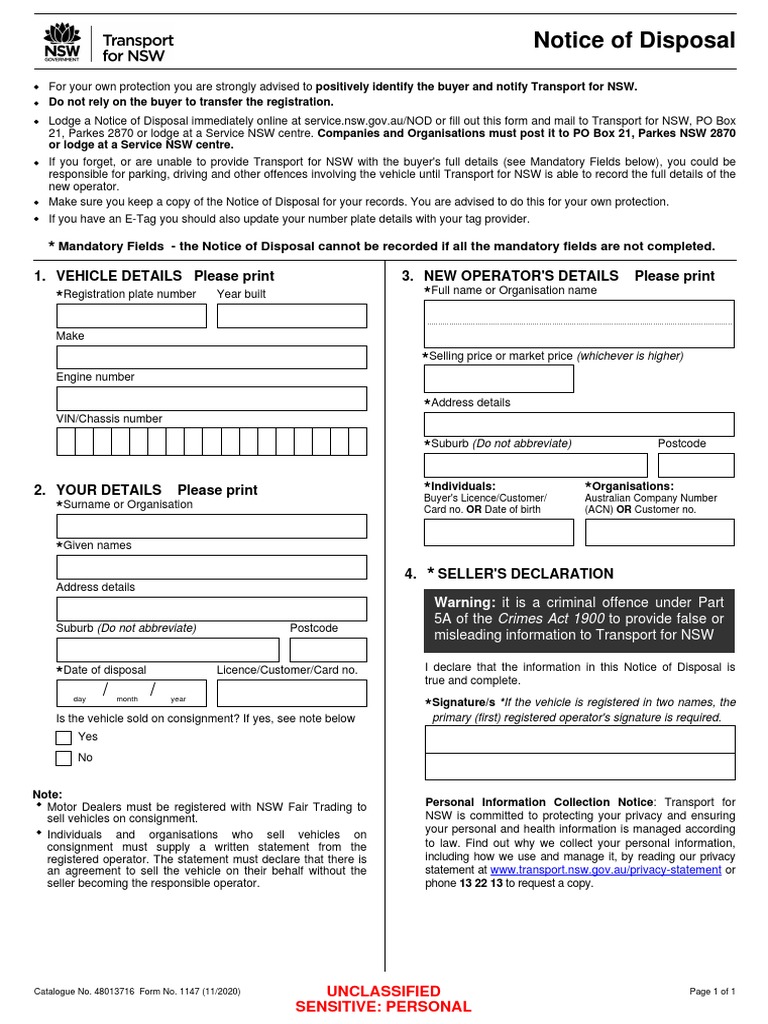 Rms Form 48013716 Notice of Disposal | PDF | Finance & Money Management ...