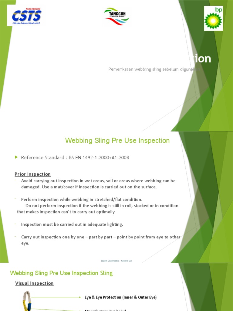 Pre Use Inspection (Webbing Sling) | PDF | Ultraviolet | Chemistry