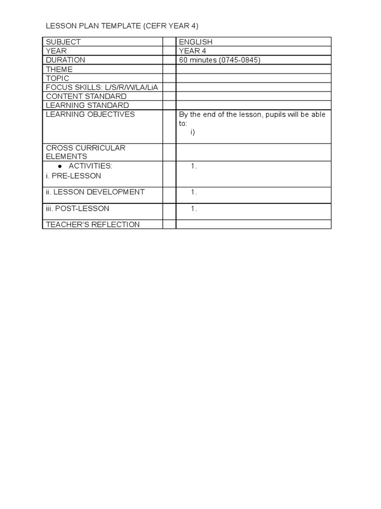 Lesson Plan Template | PDF