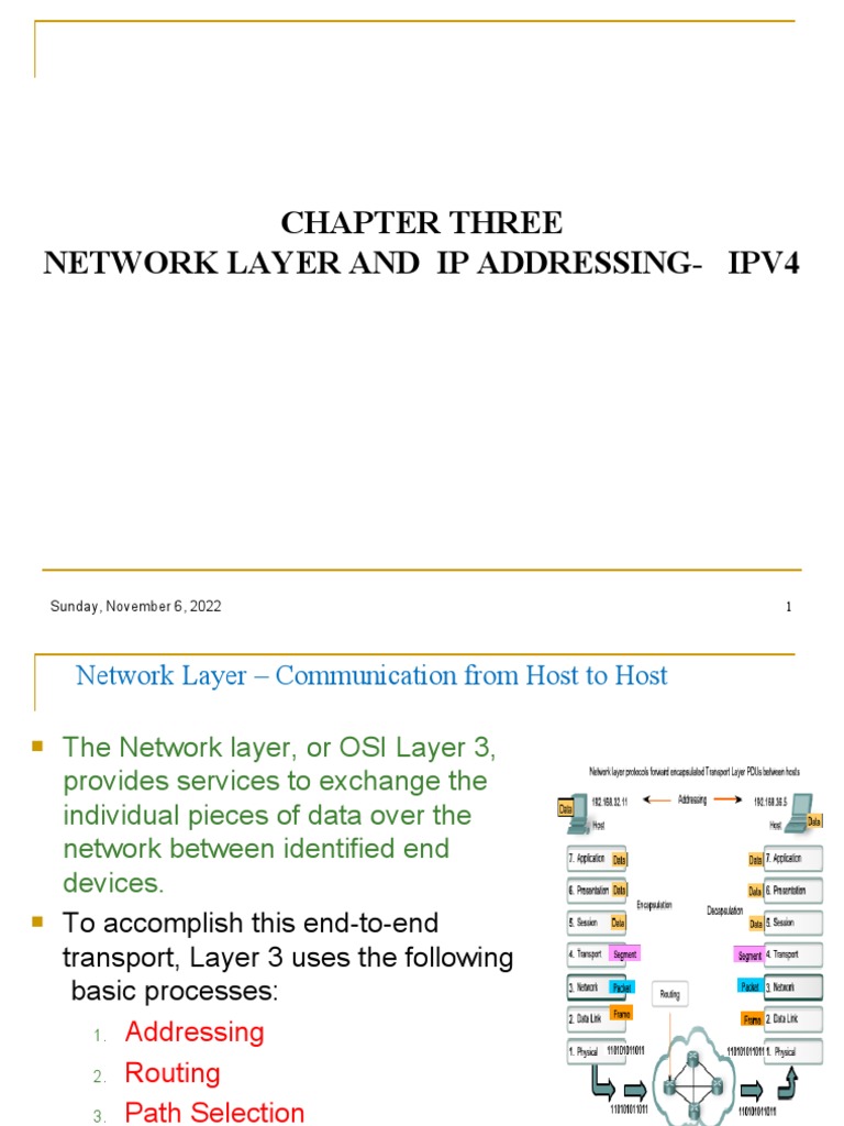 Chapter 3 - Network Layer and IP Addressing - IPv4 | PDF | Router ...