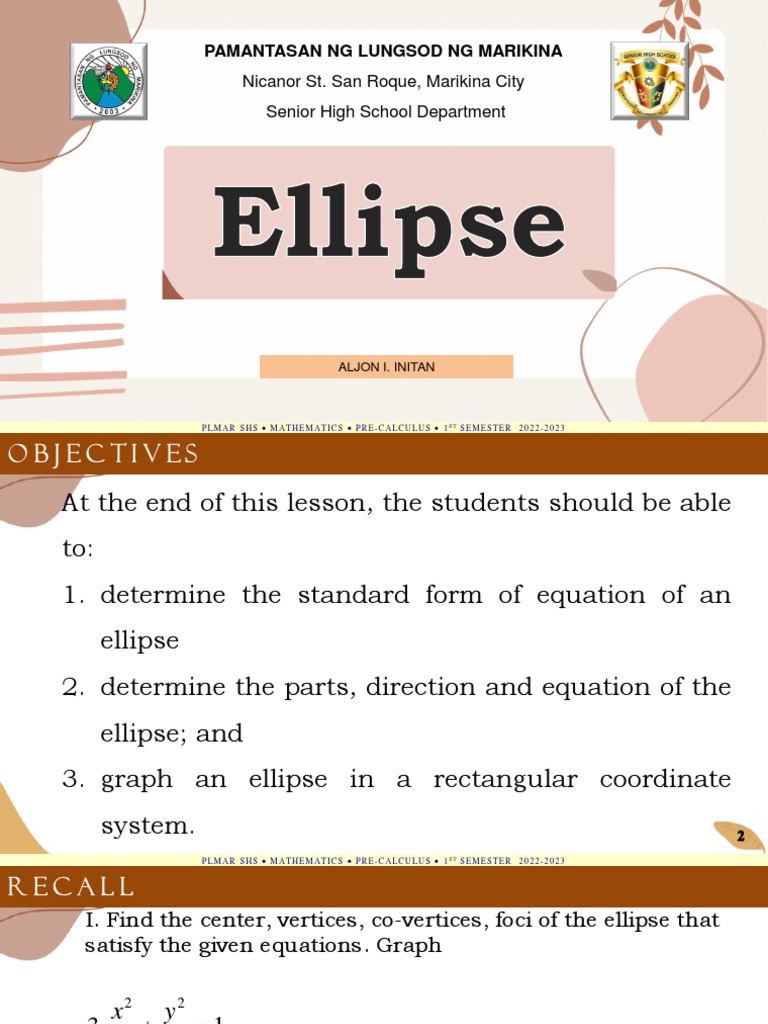 4 1-Ellipse | PDF | Ellipse | Elementary Geometry 4 1-Ellipse | PDF | Ellipse | Elementary Geometry