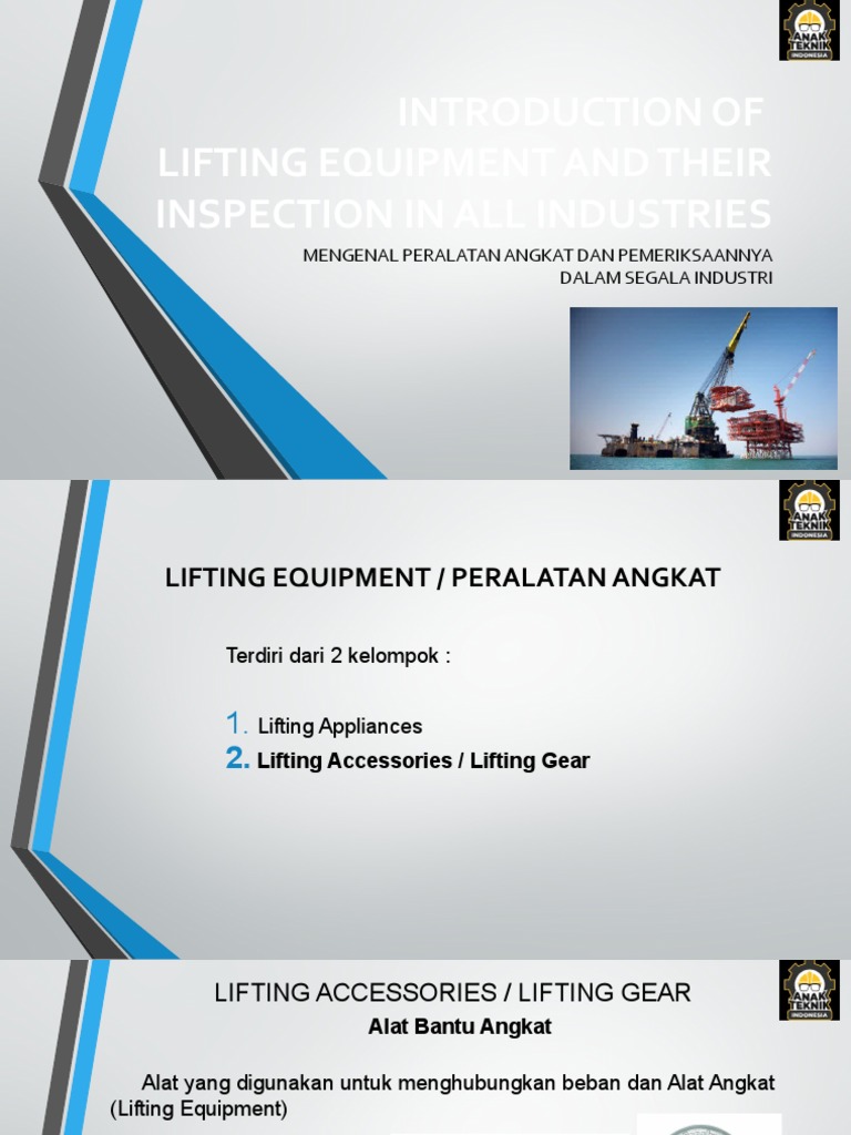 Pengenalan Lifting Equipment Dan Pemeriksaannya Dalam Segala Industri ...