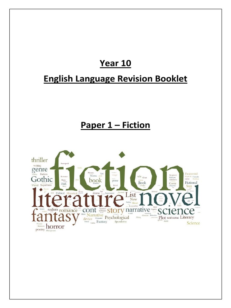 English Language Revision Booklet - Paper 1 | PDF | Language Arts ...
