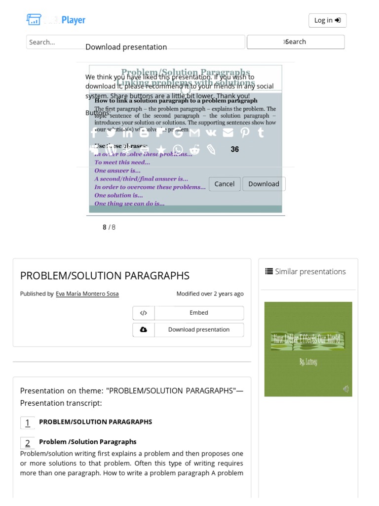 PROBLEM - SOLUTION PARAGRAPHS - PPT Download | PDF | Paper | Deforestation