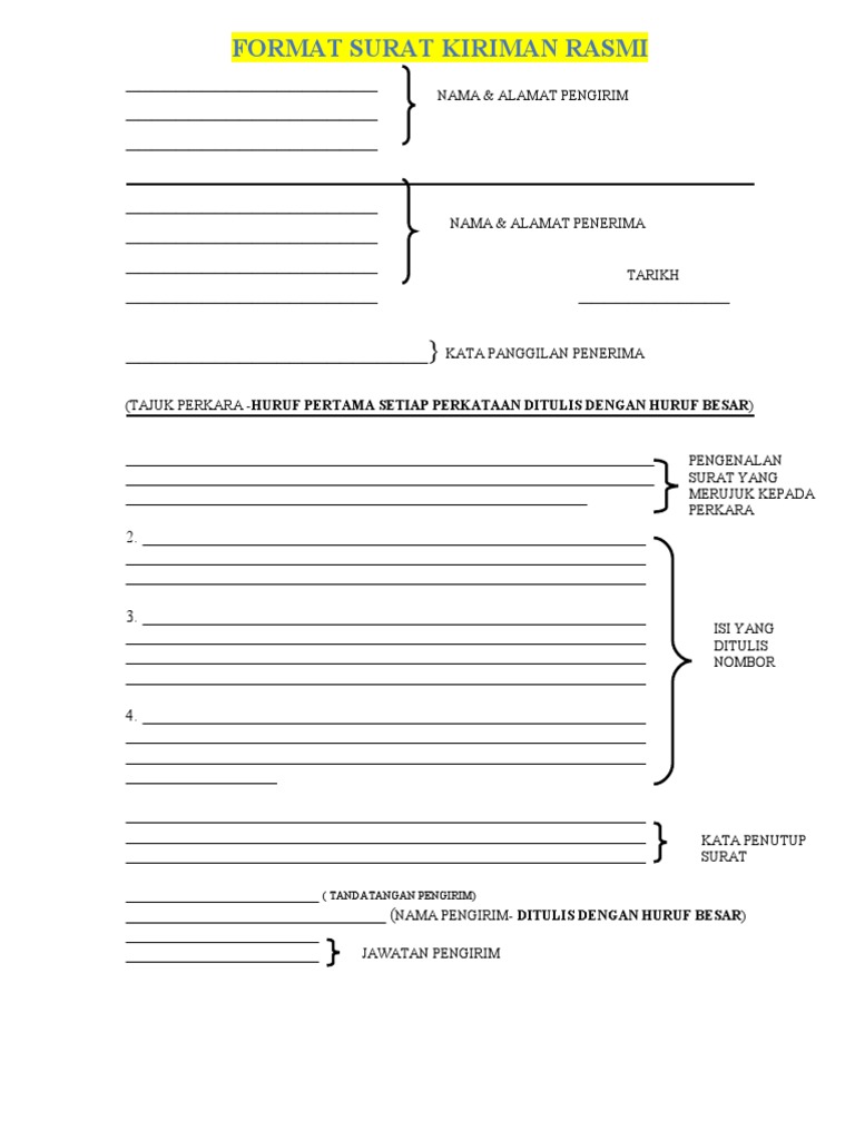Bahan Tuisyen Karangan Surat Kiriman Rasmi | PDF | Memasak, Makanan ...