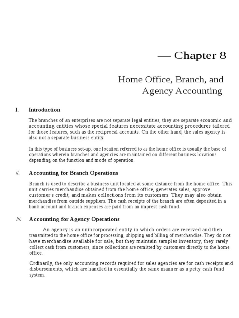 Home Office Branch and Agency Accounting Questions | PDF | Debits And Credits | Expense