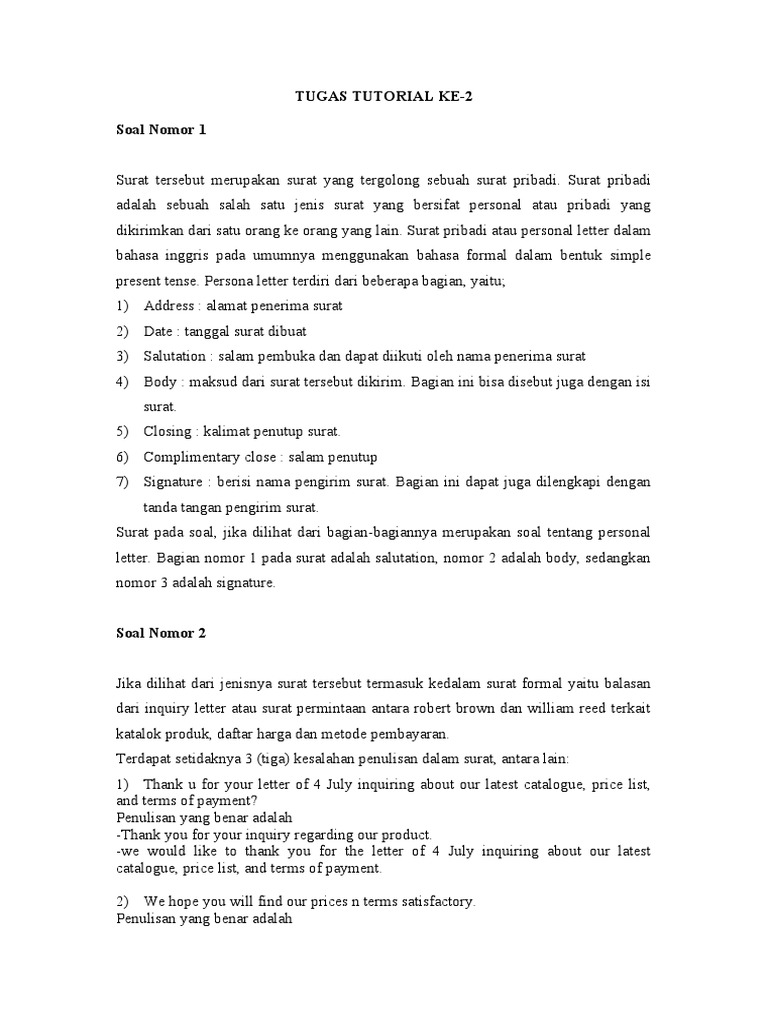 Tugas Tutorial Ke 2 | PDF