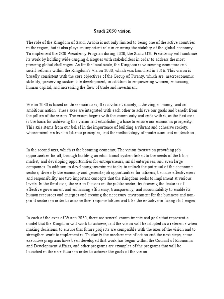 Saudi Vision 2030 | PDF | Economies