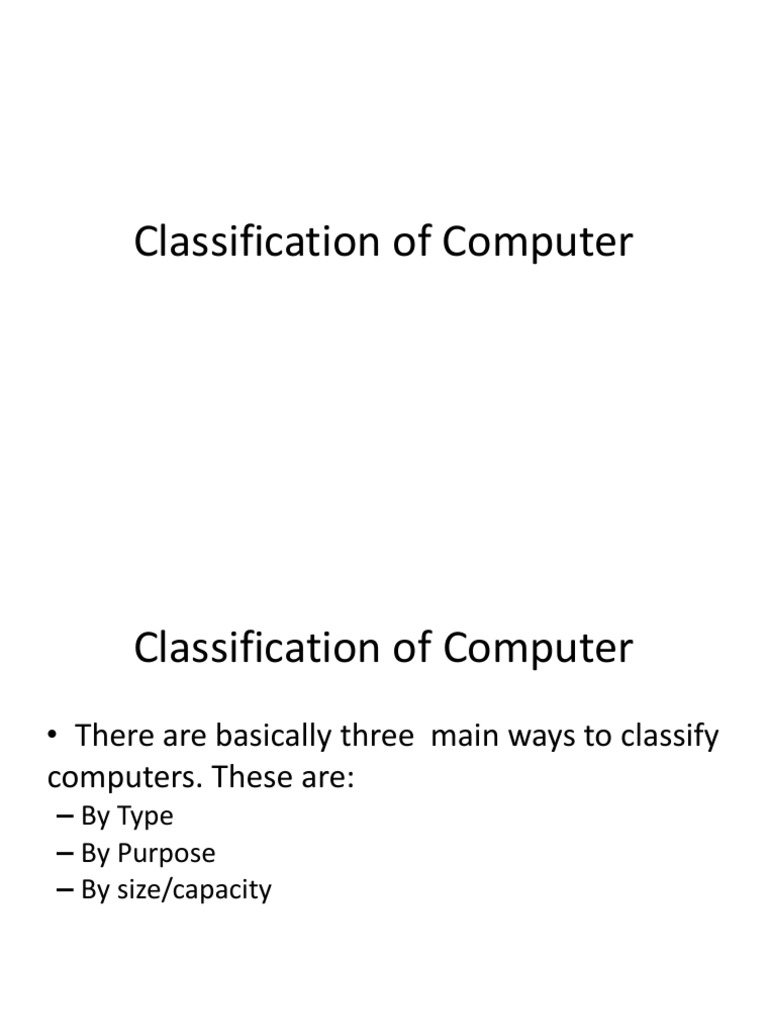 Classification of Computer | PDF | Microcomputers | Mainframe Computer