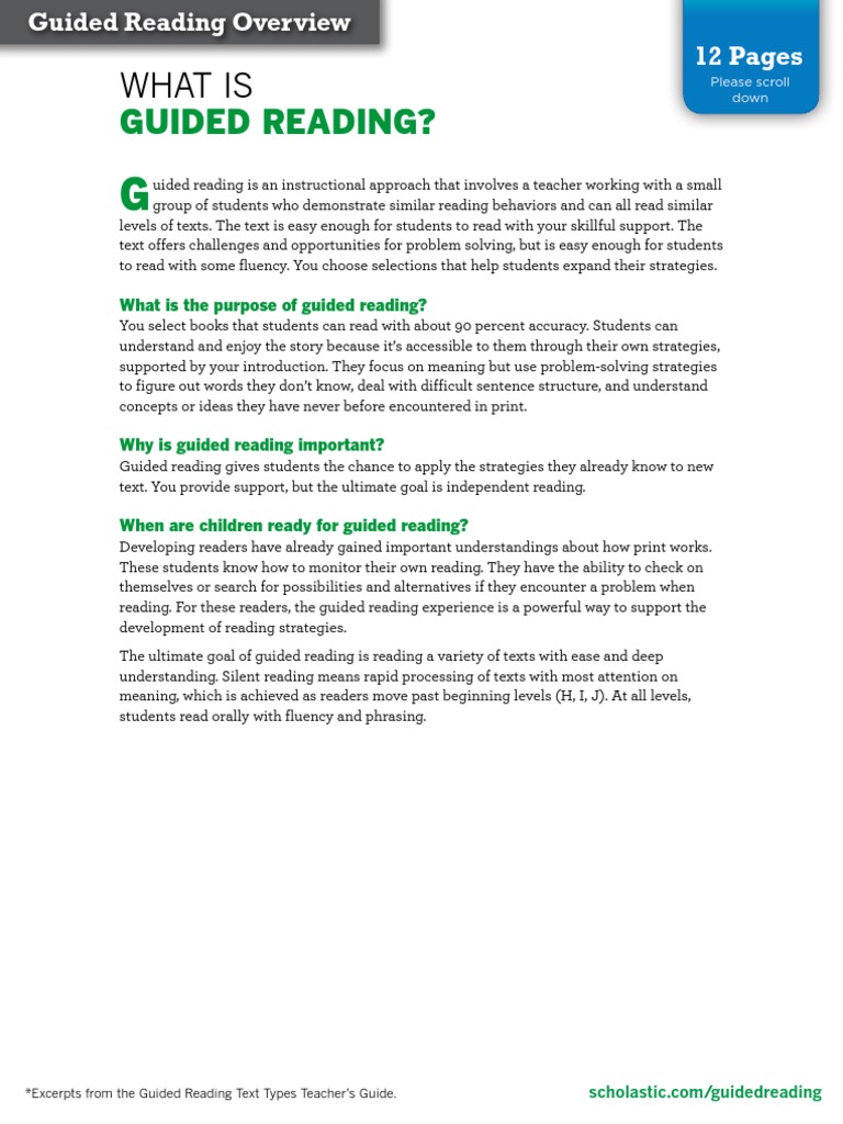 Guided Reading Program Overview | PDF | Reading Comprehension | Books