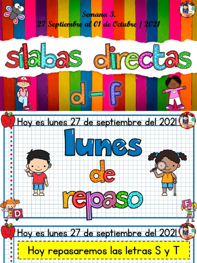Cuaderno para Repasar Silabas Directas Letras D y F | PDF