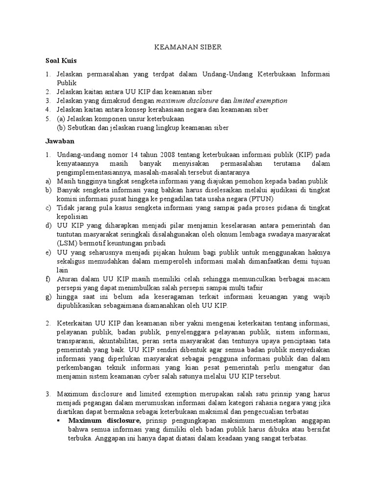 Ruang Lingkup Keamanan Siber Nasional | PDF