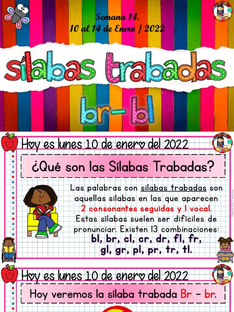 Cuaderno para Repasar Las Silabas Trabadas BR BL Parte1 | PDF