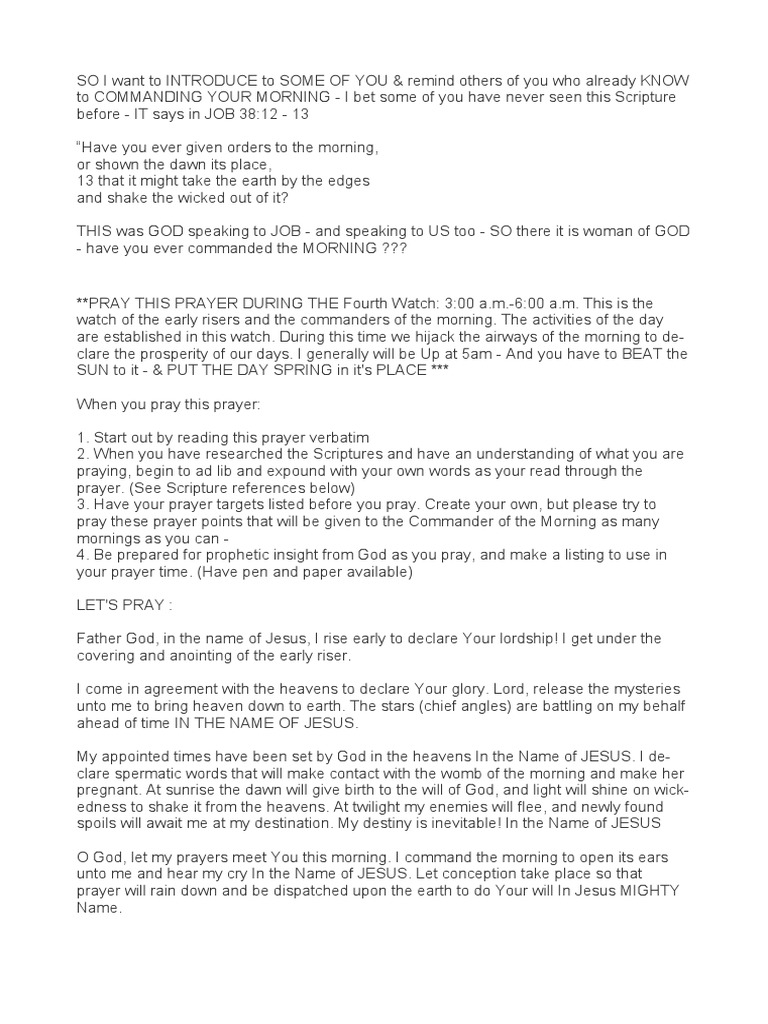Commander of The Morning | PDF | Prayer | Heaven