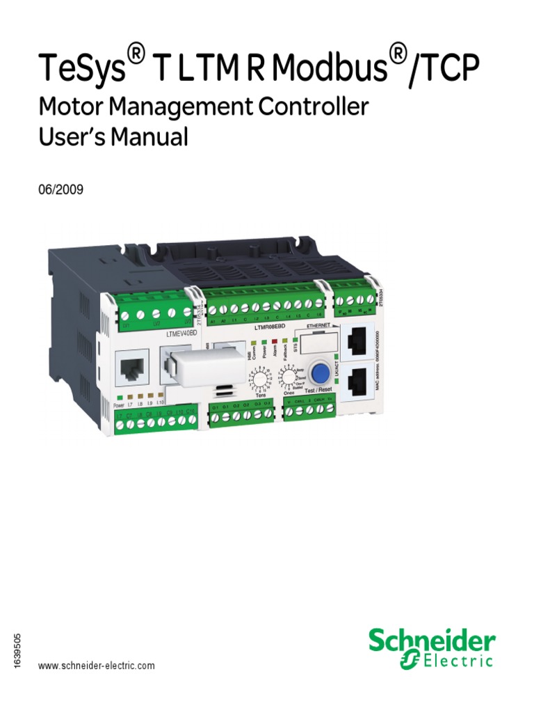 Manual Usuario TeSys T - Modbus-TCP - JUN2009-EnG | PDF | Safety ...