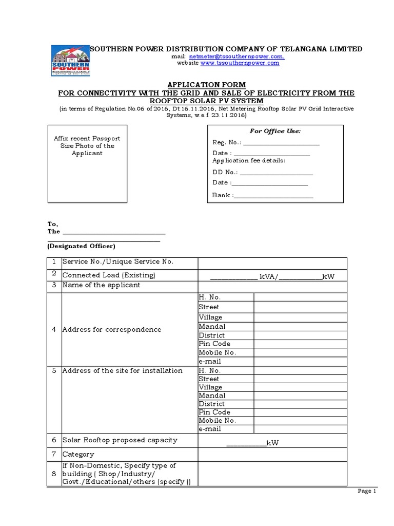 Net Meter Application Form | PDF | Physical Quantities | Electricity