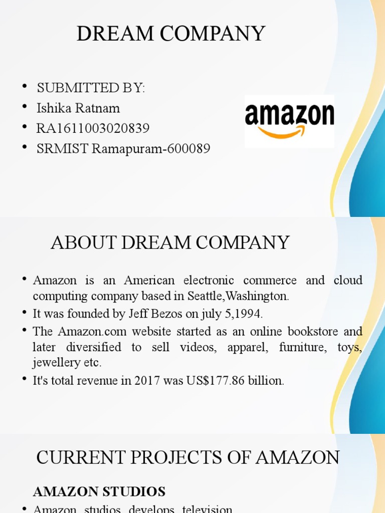 Amazon - Dream Company | PDF | Amazon Web Services | Cloud Computing