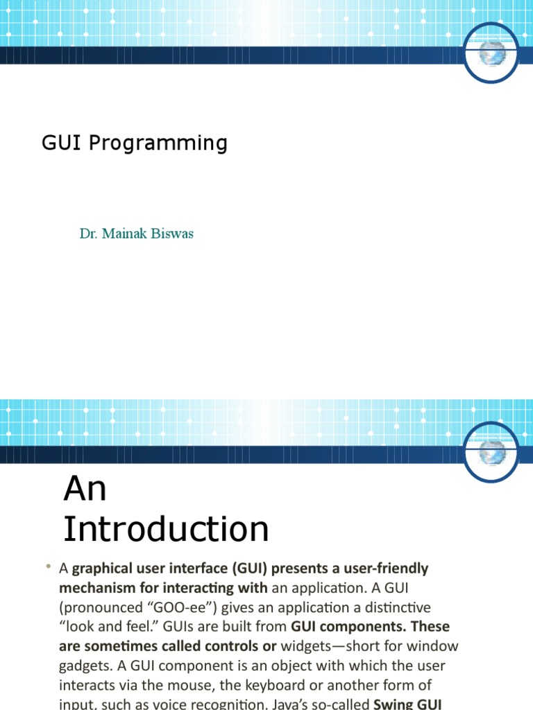 Gui Programming | PDF | Graphical User Interfaces | Java Platform