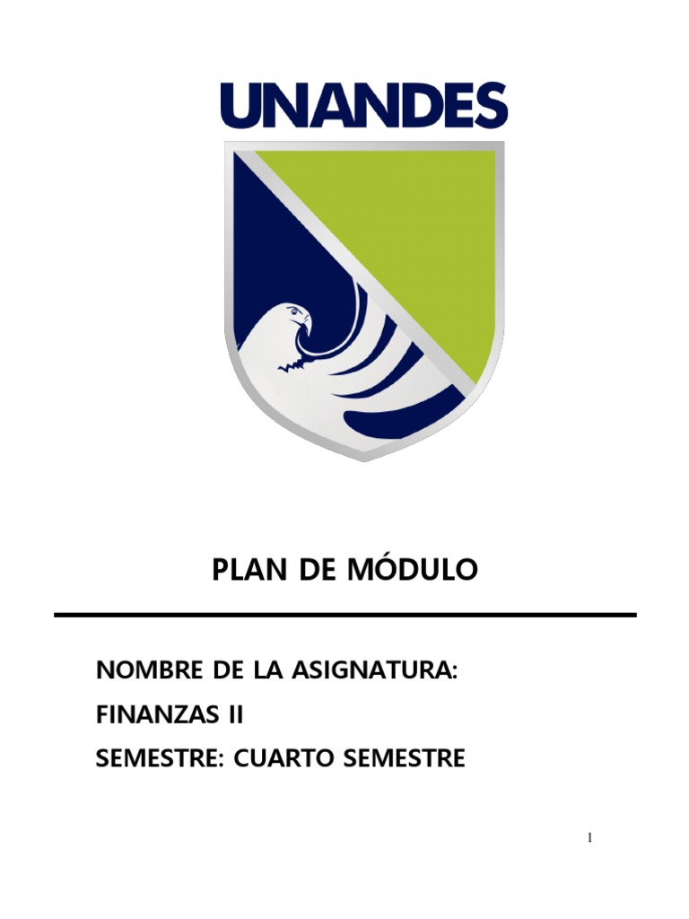Plan de Modulo - Finanzas 2 - SGR | PDF | Evaluación | Prueba (evaluación)