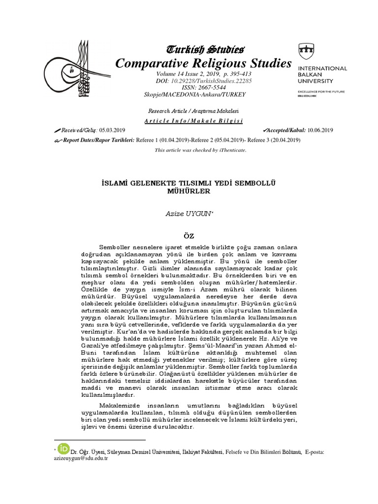 Tılsımlı Yedi Sembollü Mühürler | PDF