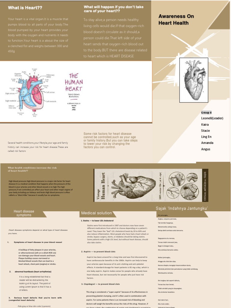 Brochure Awareness of Heart Health | PDF | Heart | Coronary Artery Disease
