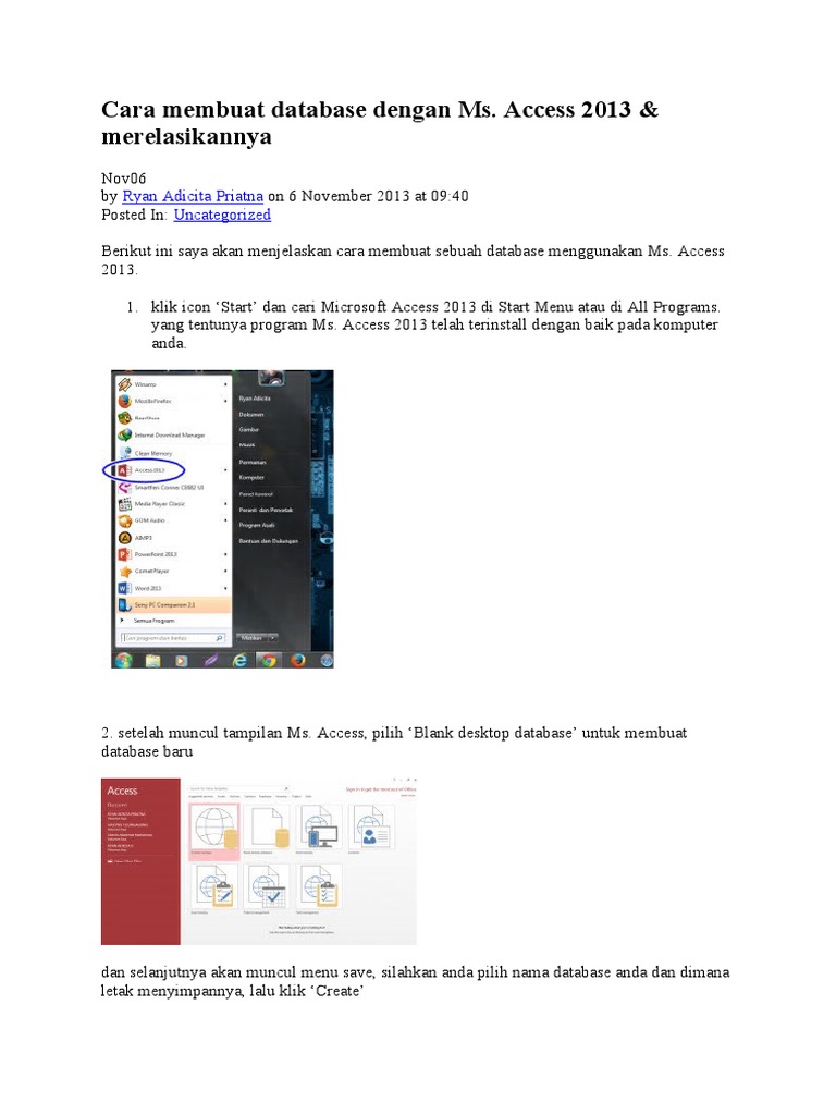 Panduan Database Ms. Access 2013 | PDF