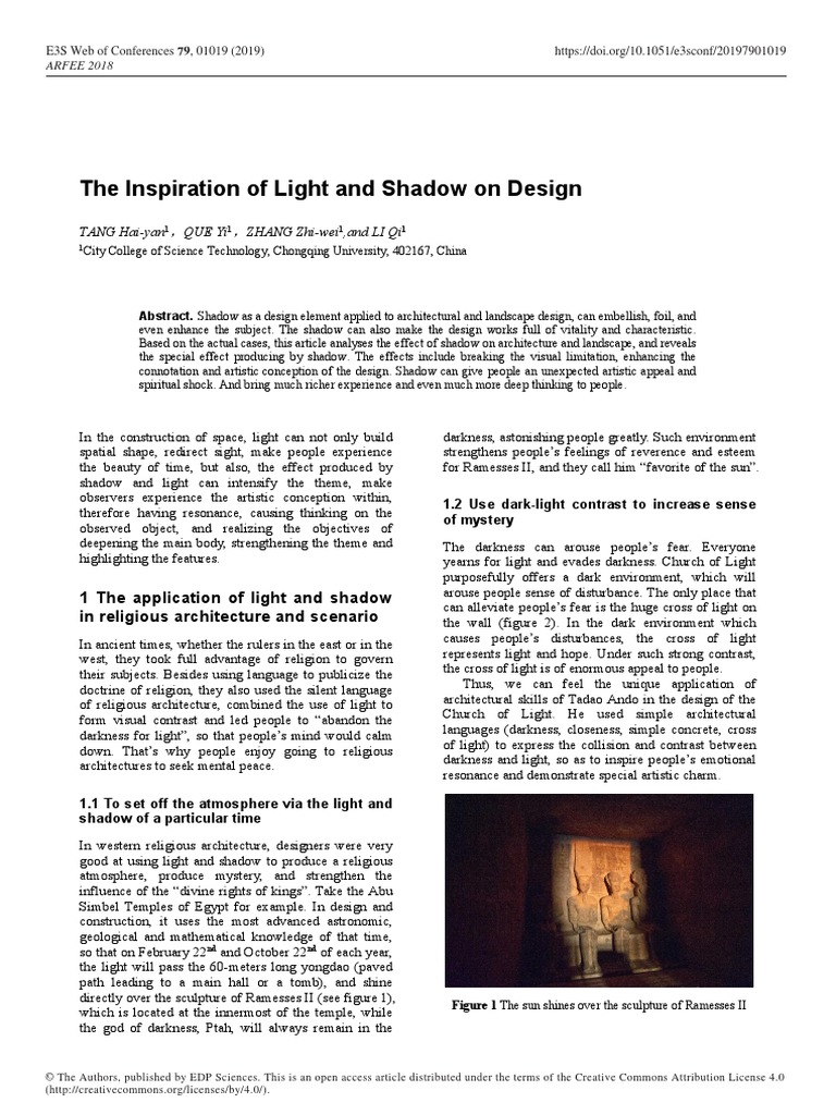 The Inspiration of Light and Shadow On Design | PDF | Shadow | Pyramid