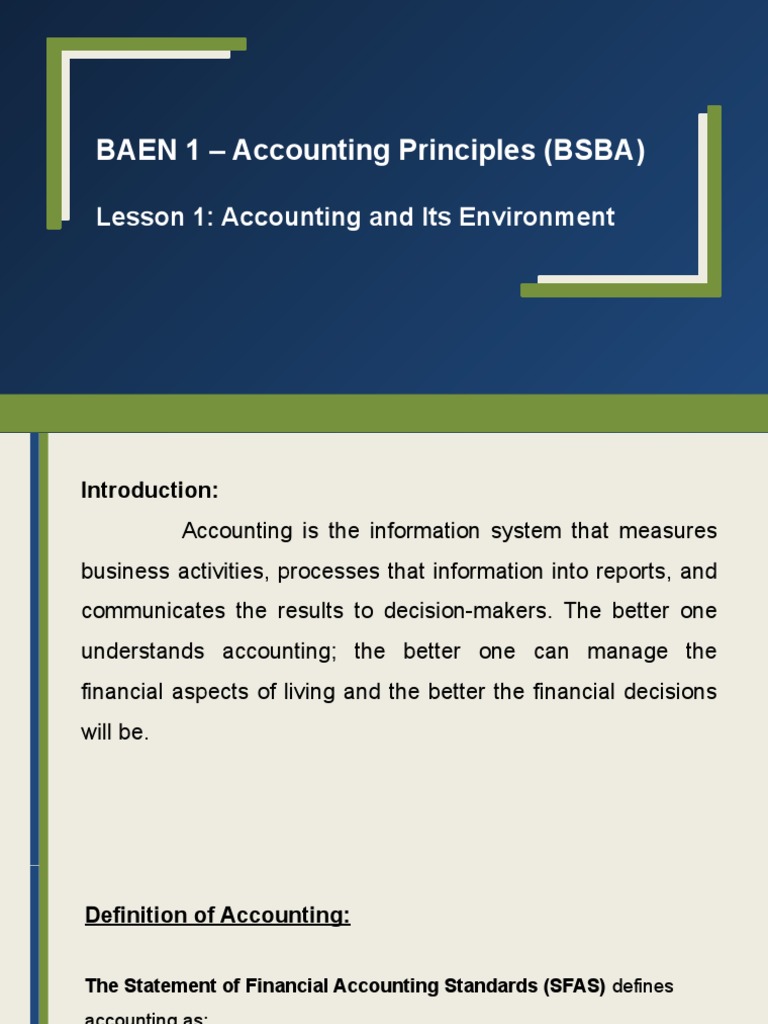 Module 1 BAEN 1 Accounting Principles BSBA | PDF | Accounting | Partnership