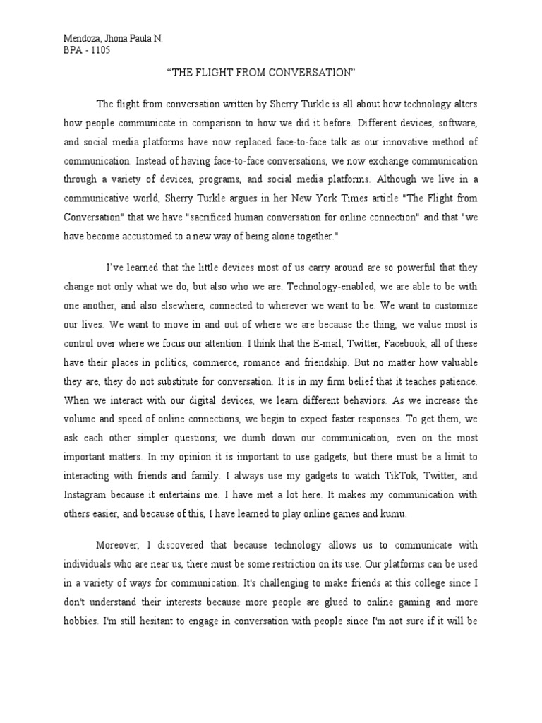 The Flight From Conversation | PDF | Social Media | Popular Culture ...
