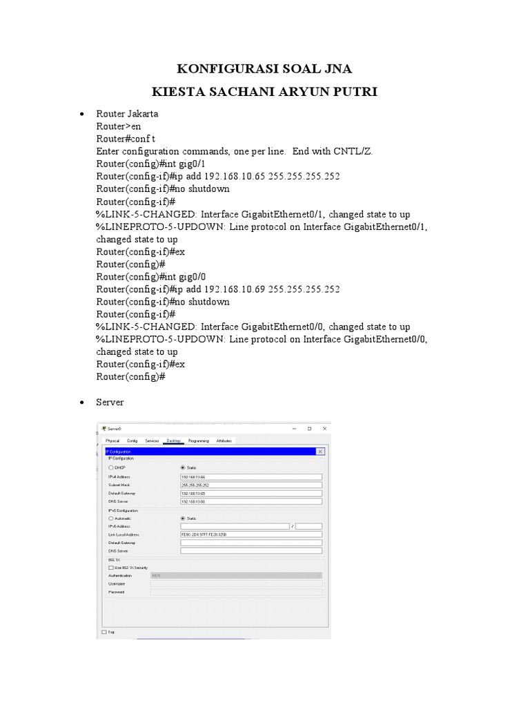 Kiesta - Konfigurasi Soal Jna | PDF | Router (Computing) | Networking Standards