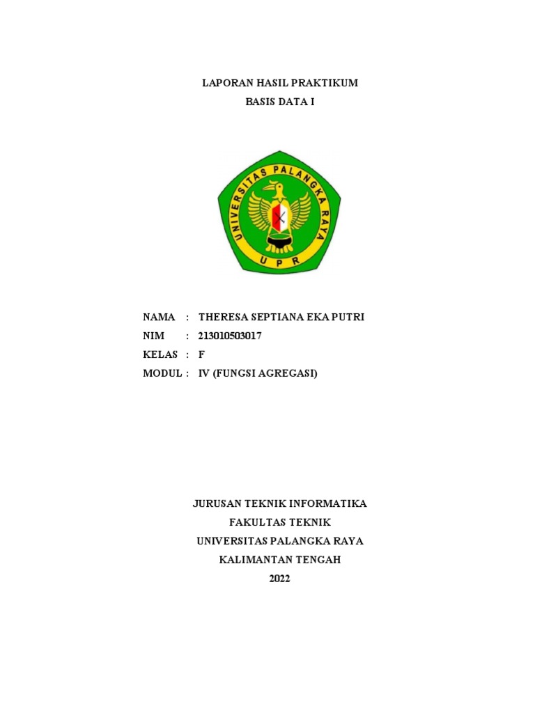 Laporan Hasil Praktikum Basis Data Modul 4: Fungsi Agregasi | PDF | Teknologi & Rekayasa