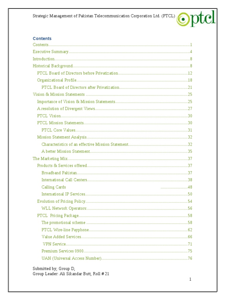 PTCL Report | PDF | Business