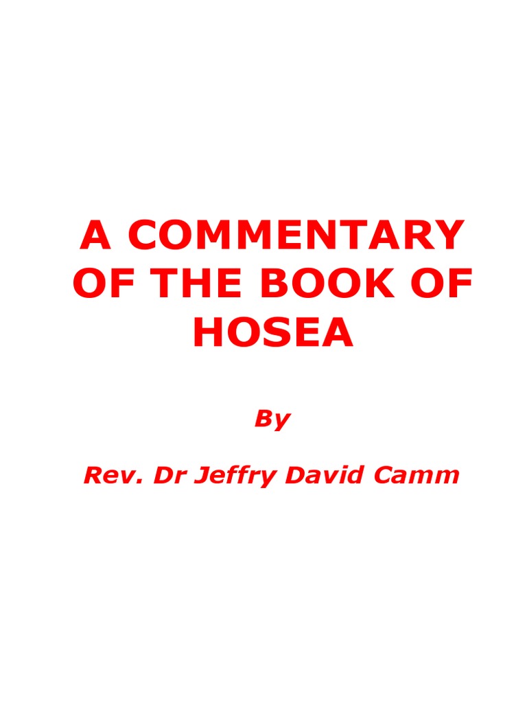 Commentary On The Book of Hosea | PDF | Hosea | Great Tribulation