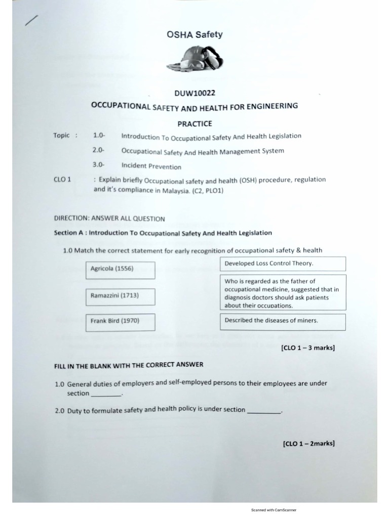 Soalan Practice Osh | PDF