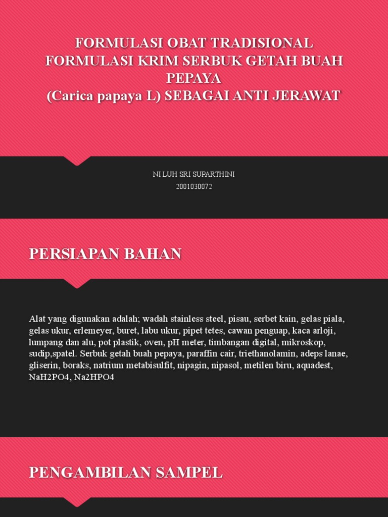 Formulasi Obat Tradisional - PPT | PDF