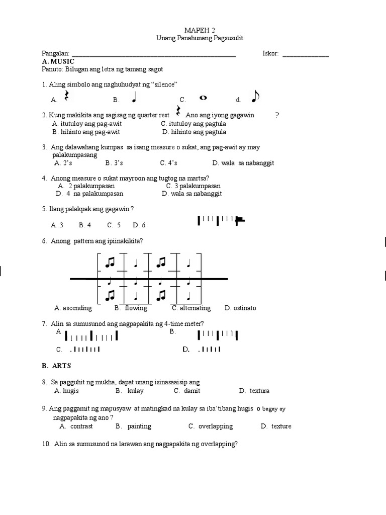 PT - Mapeh 2 - Q1 | PDF