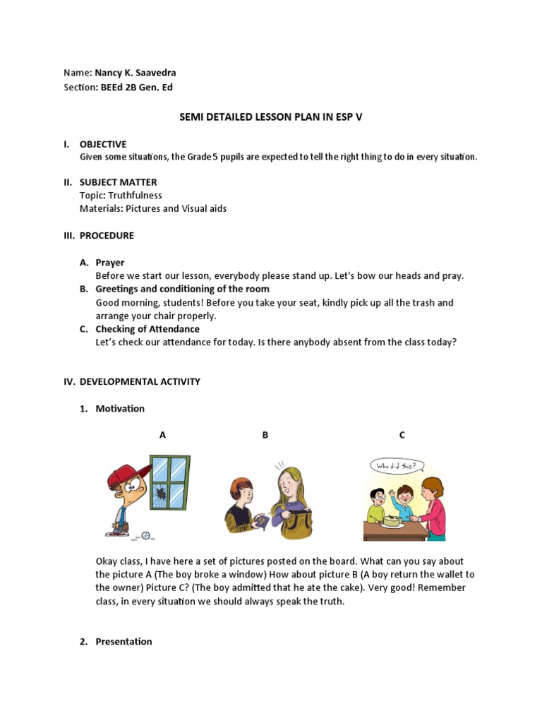 Lesson Plan in Esp Grade 5 | PDF