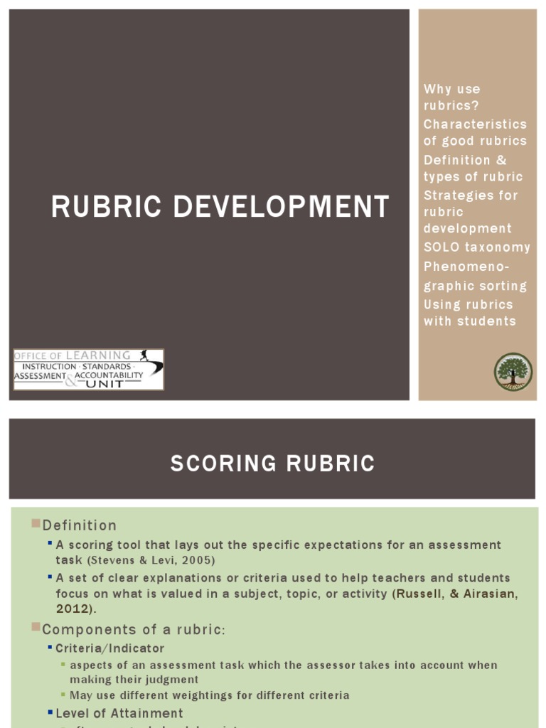Rubric Development | PDF | Rubric (Academic) | Educational Assessment