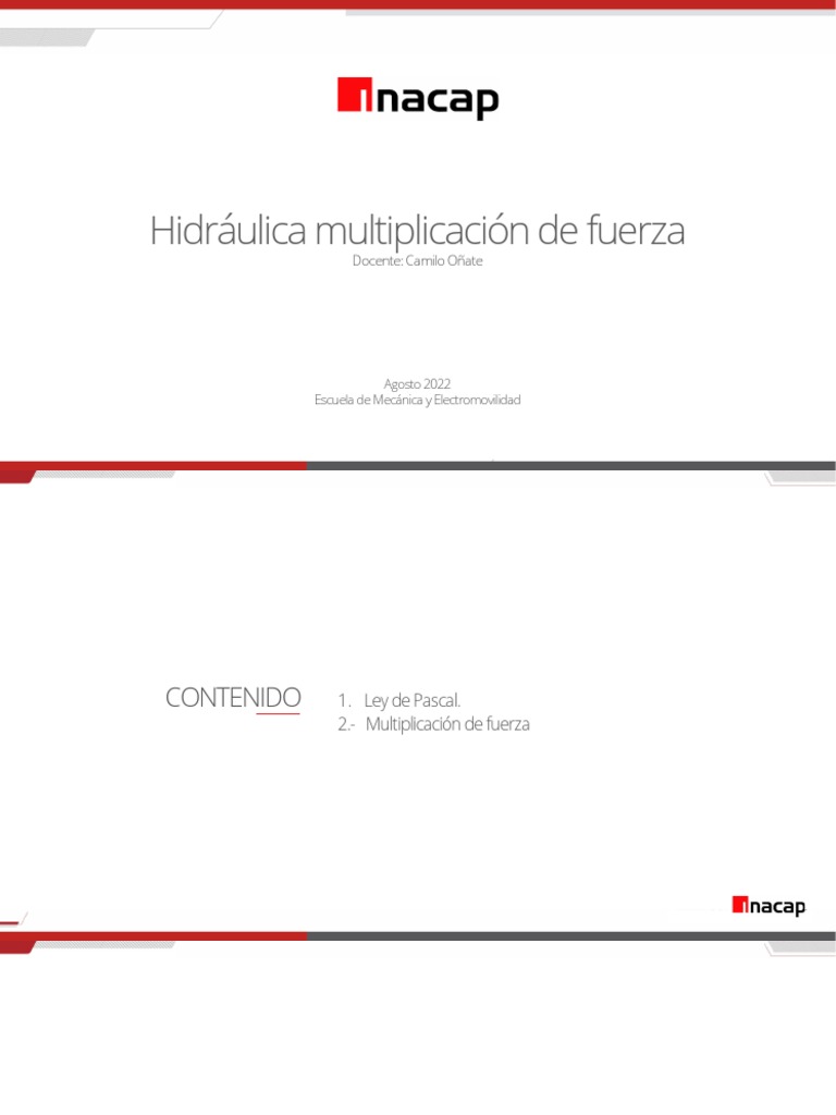 Hidráulica Multiplicación de Fuerza | PDF | Presión | Líquidos