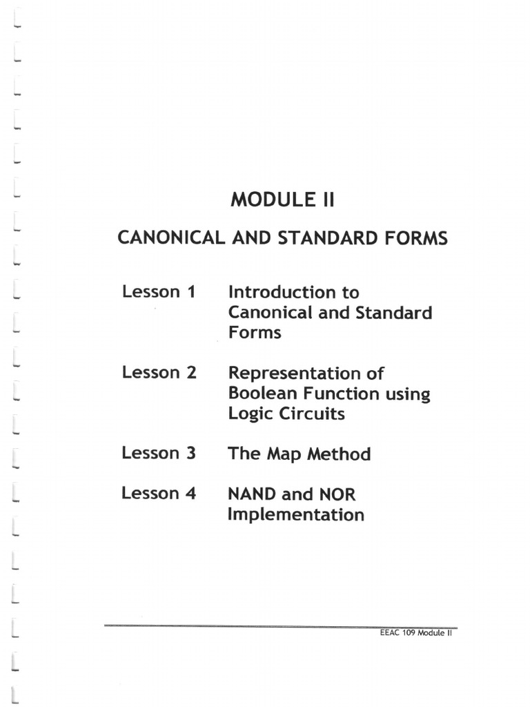 Canonical and Standard Forms | PDF | Logic Gate | Boolean Algebra