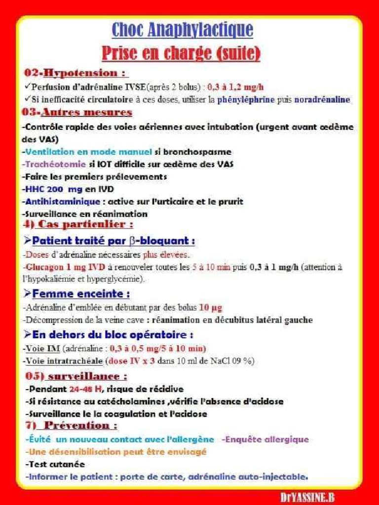 Choc Anaphylactique 1 | PDF