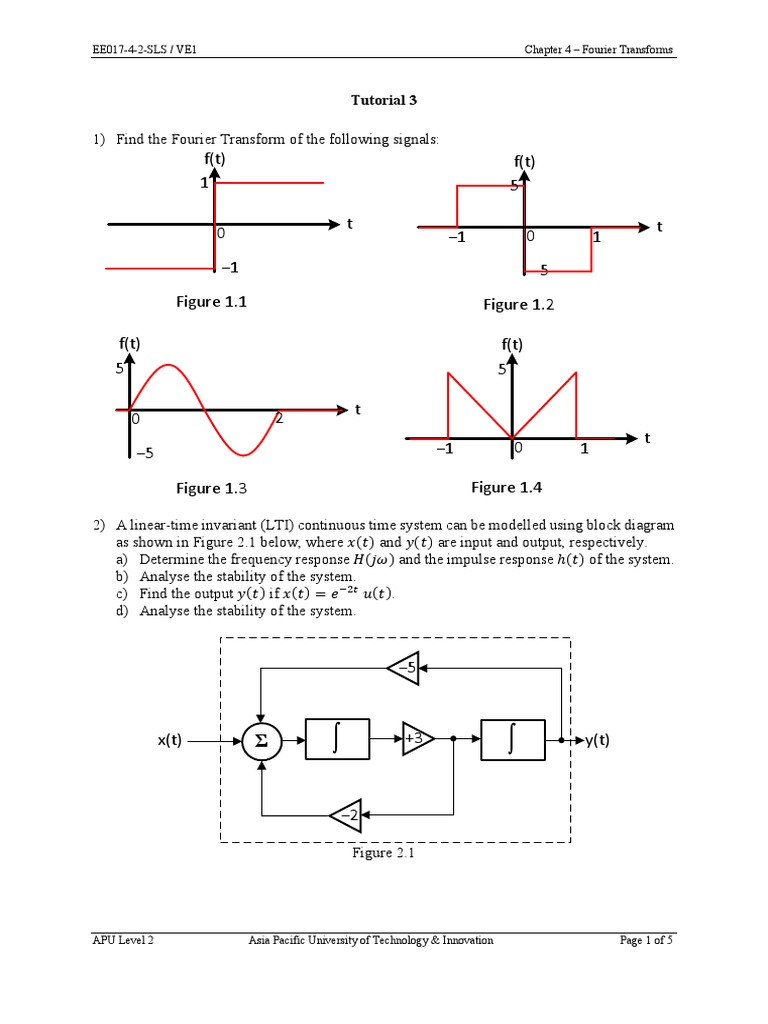 Tutorial 3 | Download Free PDF | Fourier Transform | Applied Mathematics