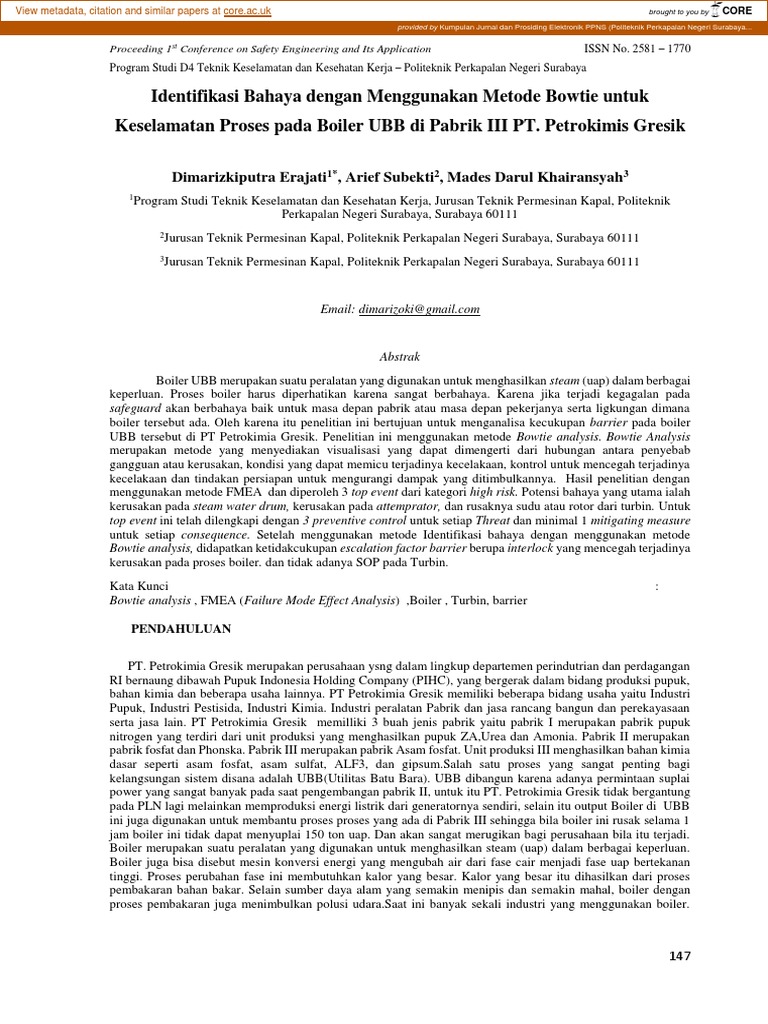 Bowtie Analysis untuk Keamanan Boiler | PDF