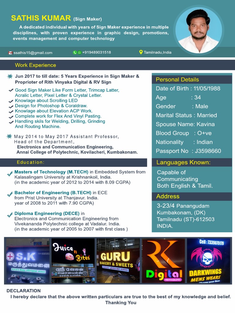 Resume of Sign Maker | PDF