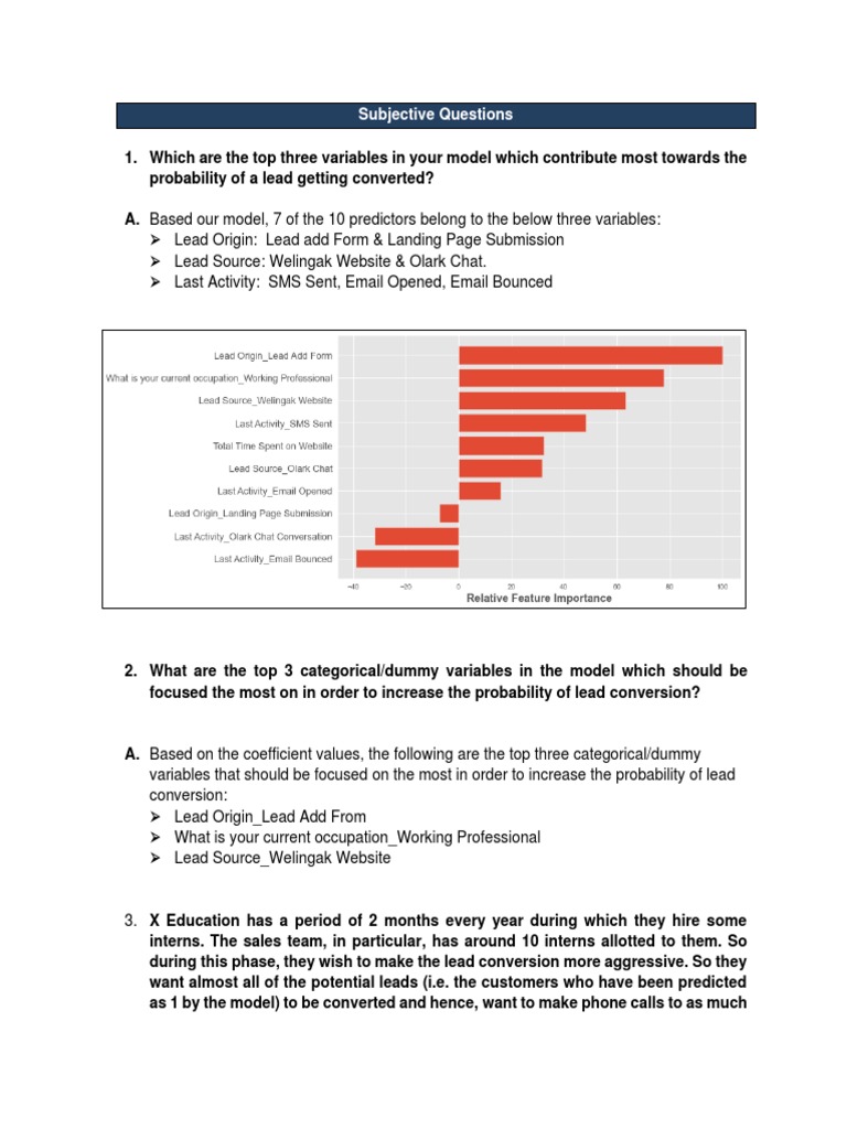 Lead Conversion Strategies and Metrics | PDF | Sensitivity And Specificity | Categorical Variable