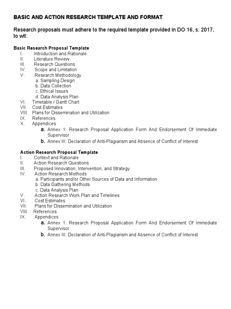 Basic and Action Research Template and Format | PDF