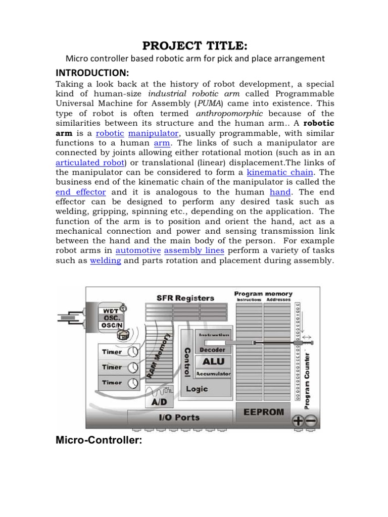 Project Title Pdf Microcontroller Machines